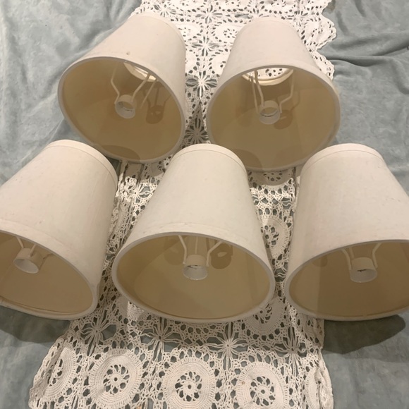Other | 5 Pcs Lot Ivory Lamp Shades Boho Shabby Off White Cream Small ...